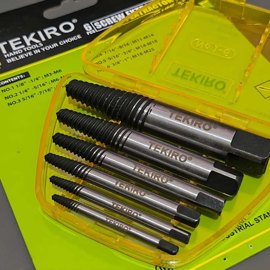 Jual Tekiro Tap Balik Set 6 Pcs Buka Baut Patah Screwdriver Extractor ...
