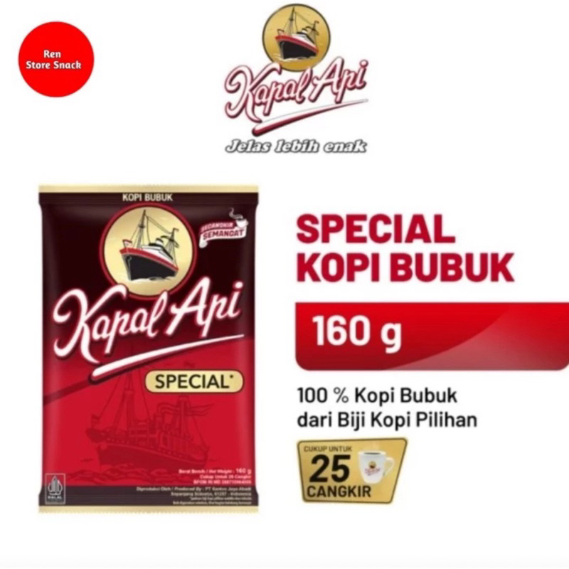 Jual Kopi Kapal Api Special 160gr (tanpa gula) | Shopee Indonesia
