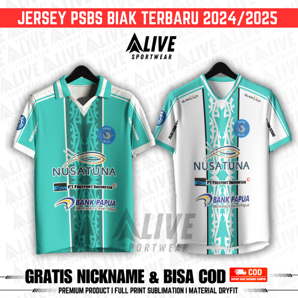 Jual Jersey PSBS Biak Terbaru 2024/2025 Liga Indonesia Gratis Pasang Nama dan Nomor Punggung ...