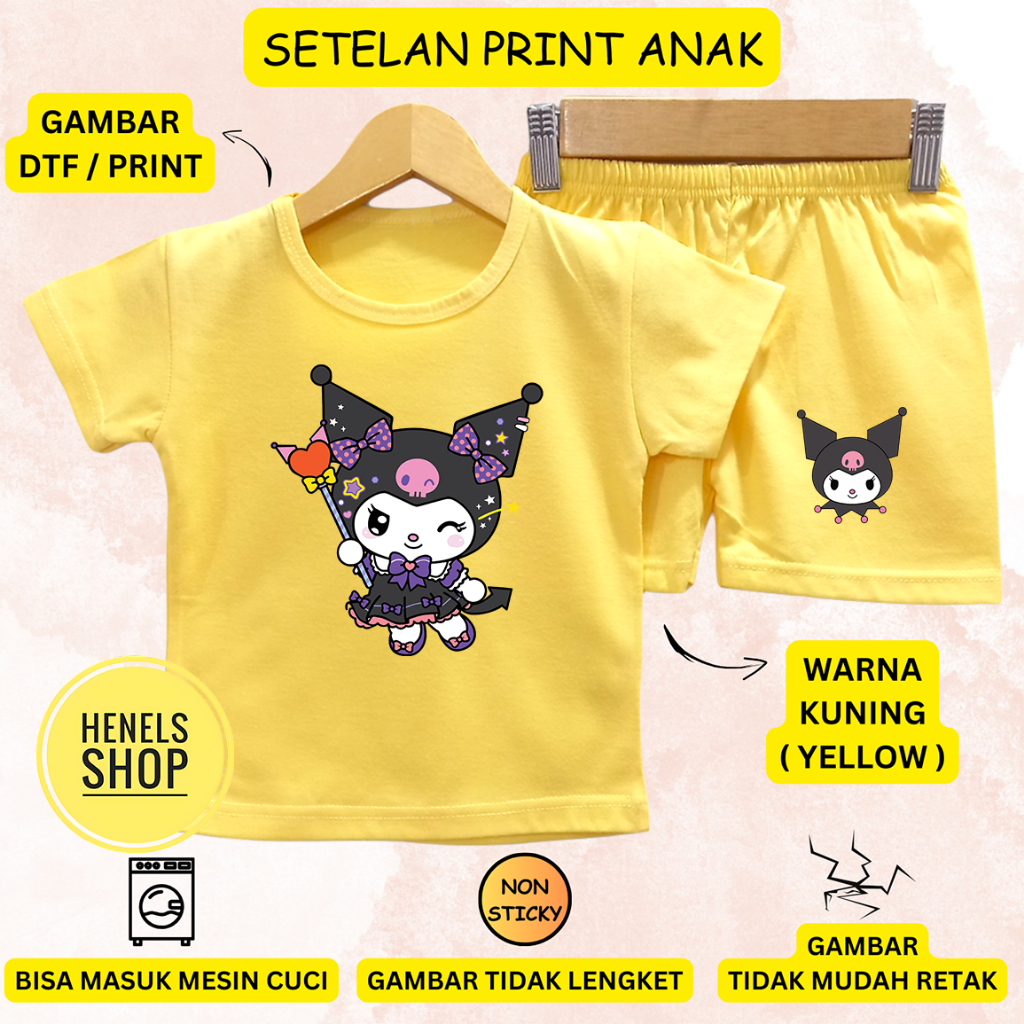 Jual Setelan Anak Printing Usia 3 - 7 Tahun Setelan Pendek Anak ...