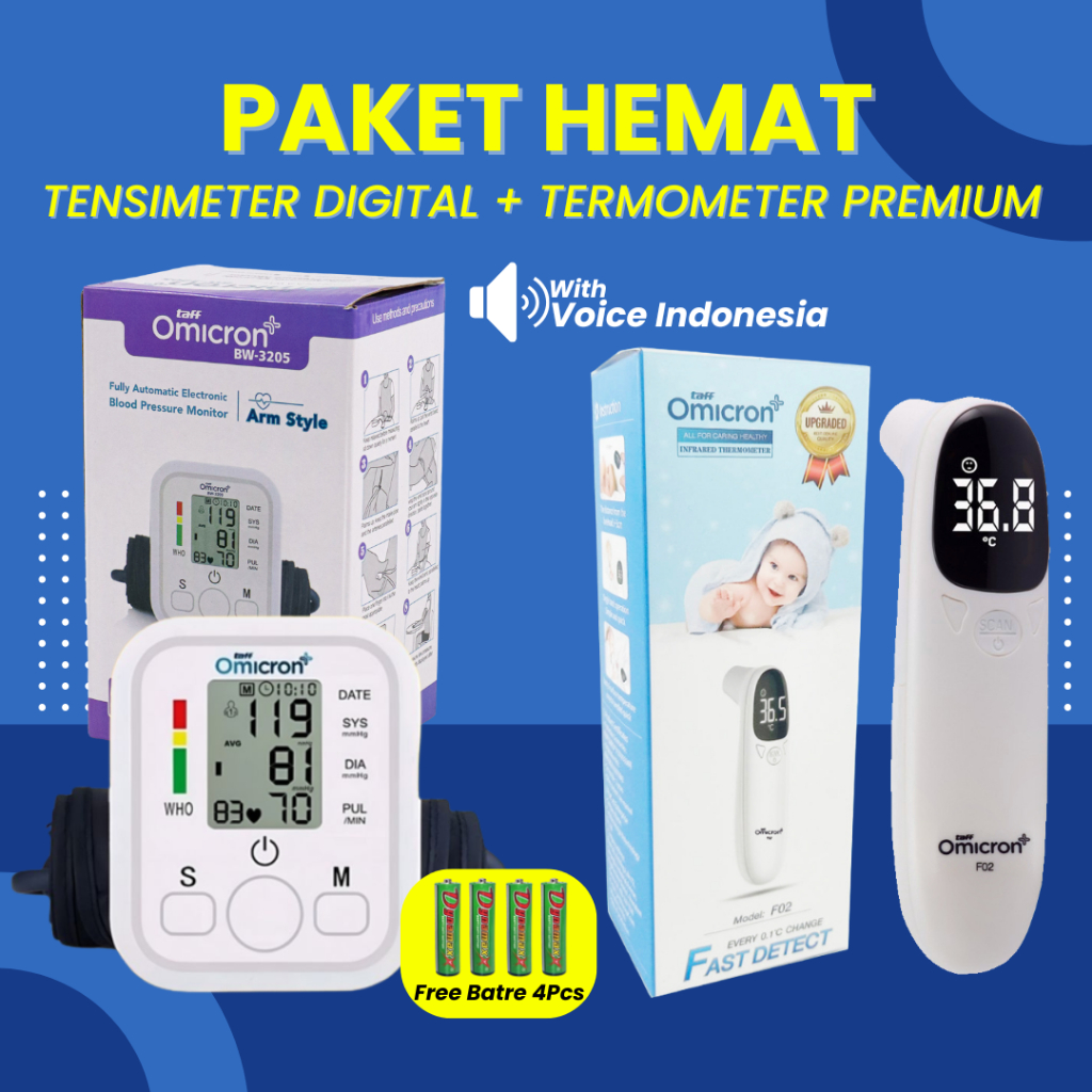 Jual Paket Hemat Tensimeter Digital dan Termometer Tembak Infrared Non ...