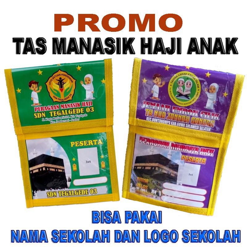 Jual Tas manasik haji anak bisa costum bisa pakai logo dan nama sekolah ...