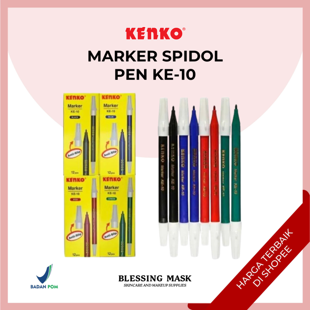Jual KENKO Marker Spidol Pen Tinta Hitam KE-10 Kenko 1 PCS | ATK ...