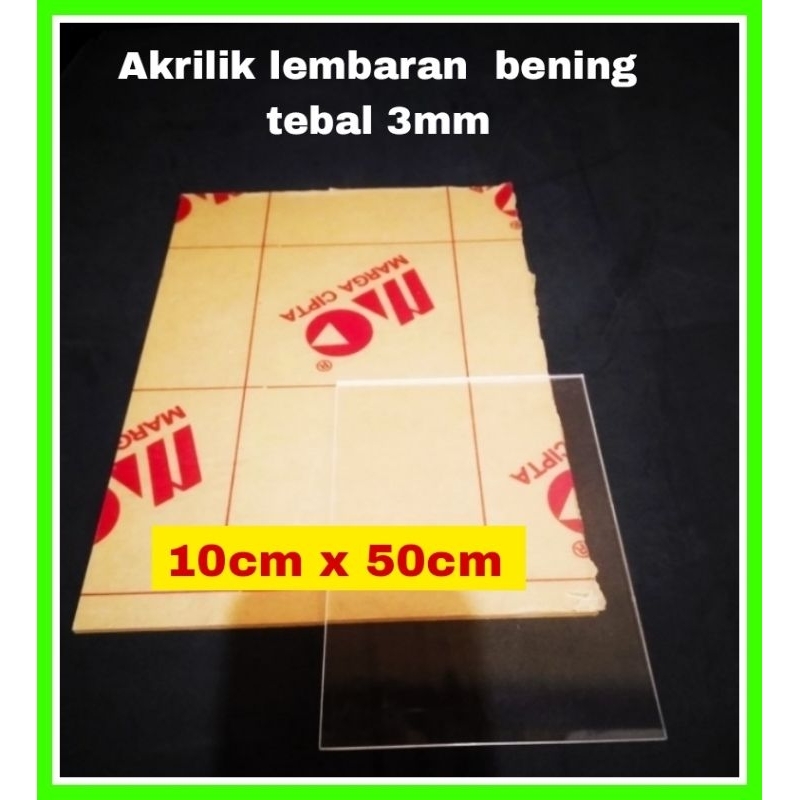 Jual Akrilik bening 3mm ukuran 10x50/Acrylic lembaran/Akrilik potongan/Mika | Shopee Indonesia