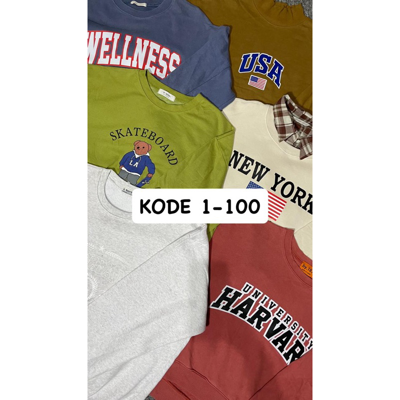 Jual CREWNECK SWEETER KODE 1-100 | Shopee Indonesia