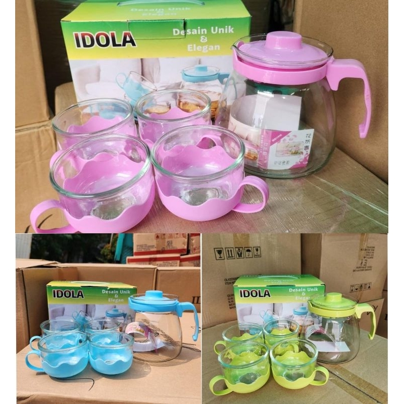 Jual TEAPOT KACA 5 IN 1 / TEKO TEA TANPA SARINGAN | Shopee Indonesia