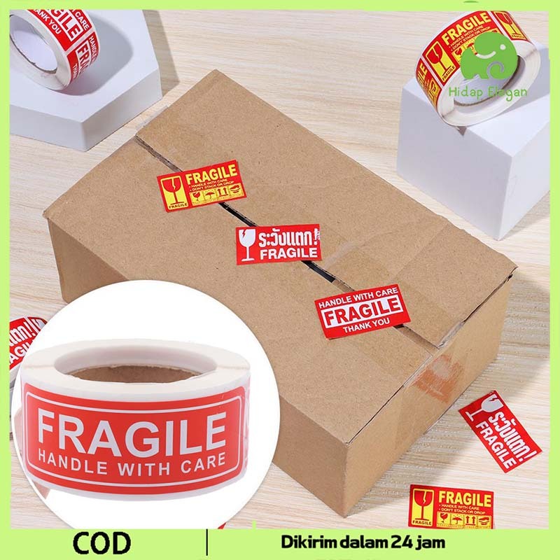Jual 250pcs Lakban Fragile Merah Putih Bendeta Fragile Video Unboxing ...
