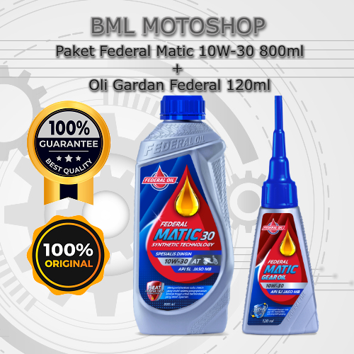 Jual Paket Oli Federal Matic 10W-30 800ml Orisinil dan Oli Gardan ...