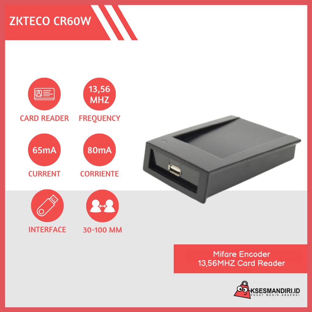 Jual Encoder Mifare untuk Hotel Lock CR60W ZKTeco | Shopee Indonesia