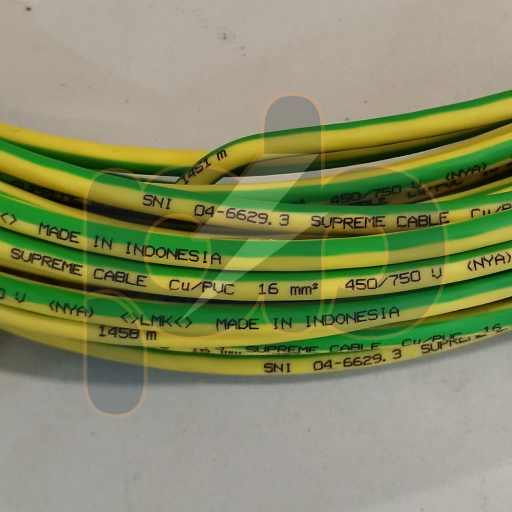 Jual Kabel Grounding 16 mm Supreme / Kabel Grounding NYA 16mm Merk Supreme / Kabel NYA Kuning ...