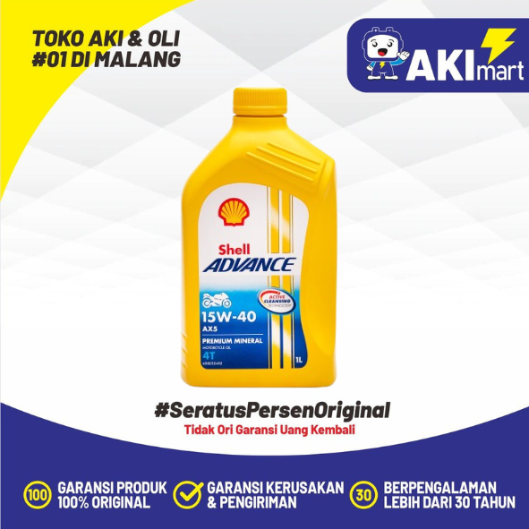 Jual Shell Advance AX5 15W40 1 Liter Oli Motor | Shopee Indonesia