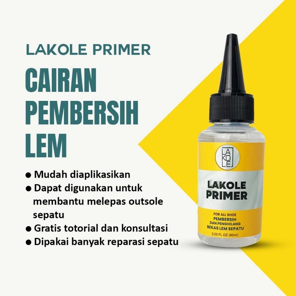 Jual LAKOLE Primer Cairan Pembersih Lem Untuk Sepatu - Penghapus Lem - Pembersih Lem - Remover ...