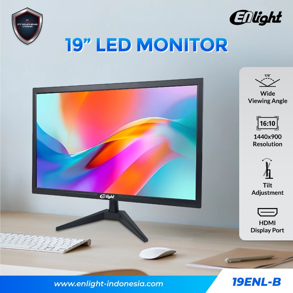 Jual ENLIGHT MONITOR 19ENL-B 19" VA HD 5ms 75Hz 19 Inch LED | Shopee ...