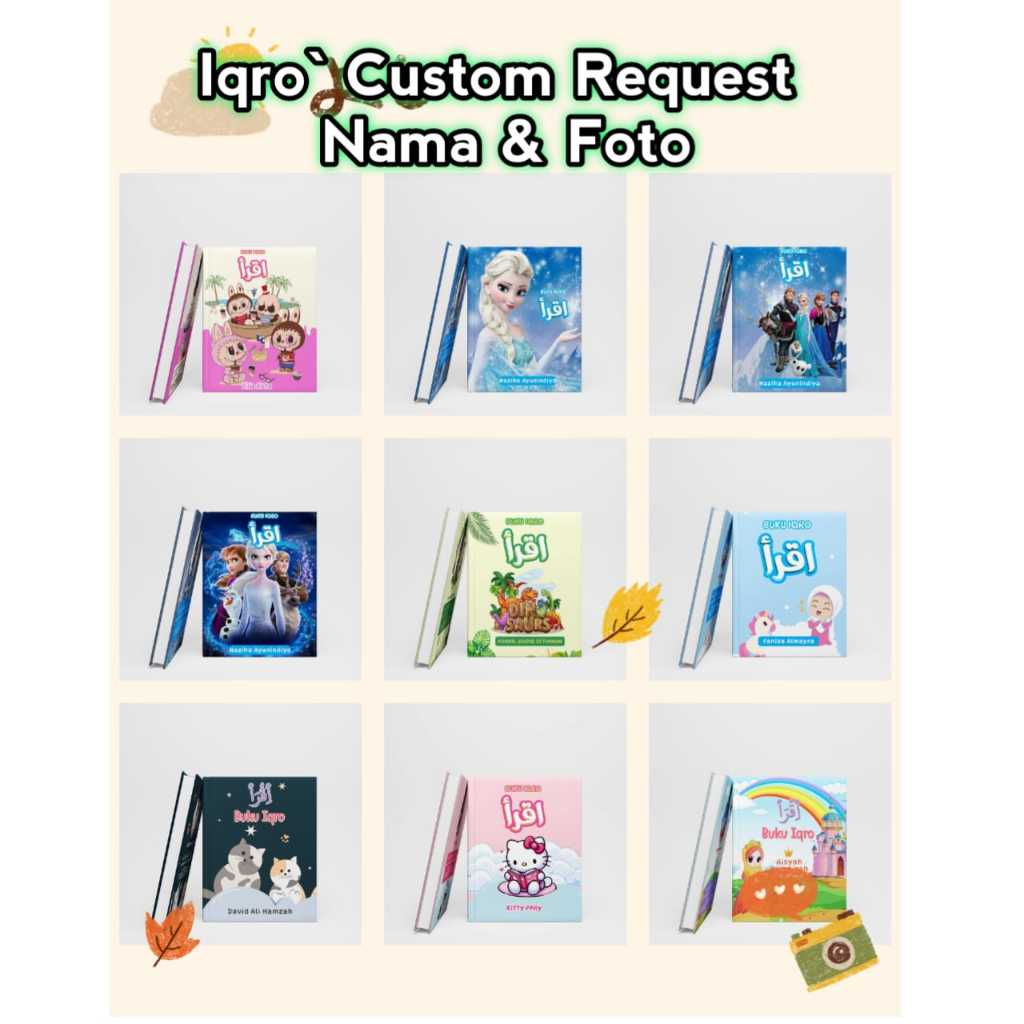 Jual Buku Iqro Custom Nama dan Foto Berwarna Hard Cover dan Soft Cover ...