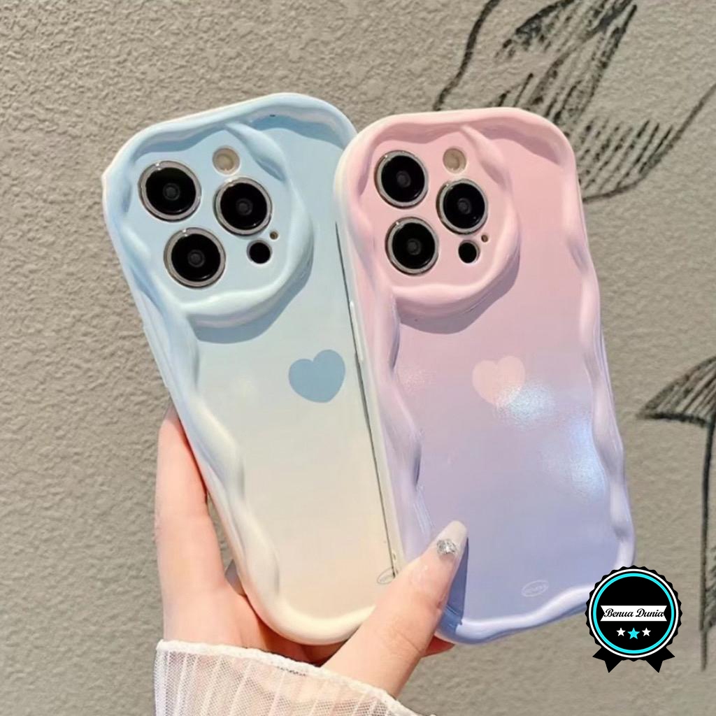 Jual SS877 SOFTCASE SILIKON GRADIENT LOVE HEART 3D CURVED WAVY EDGE SOFT TPU COVER FOR ITEL A04 ...