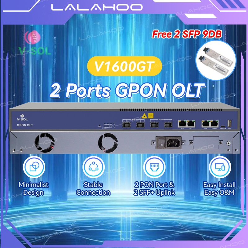 Jual ⚡With SFP+FAN⚡VSOL OLT GPON V1600GT 2PORT UPLINK 10GE+ SFP 9DB ...