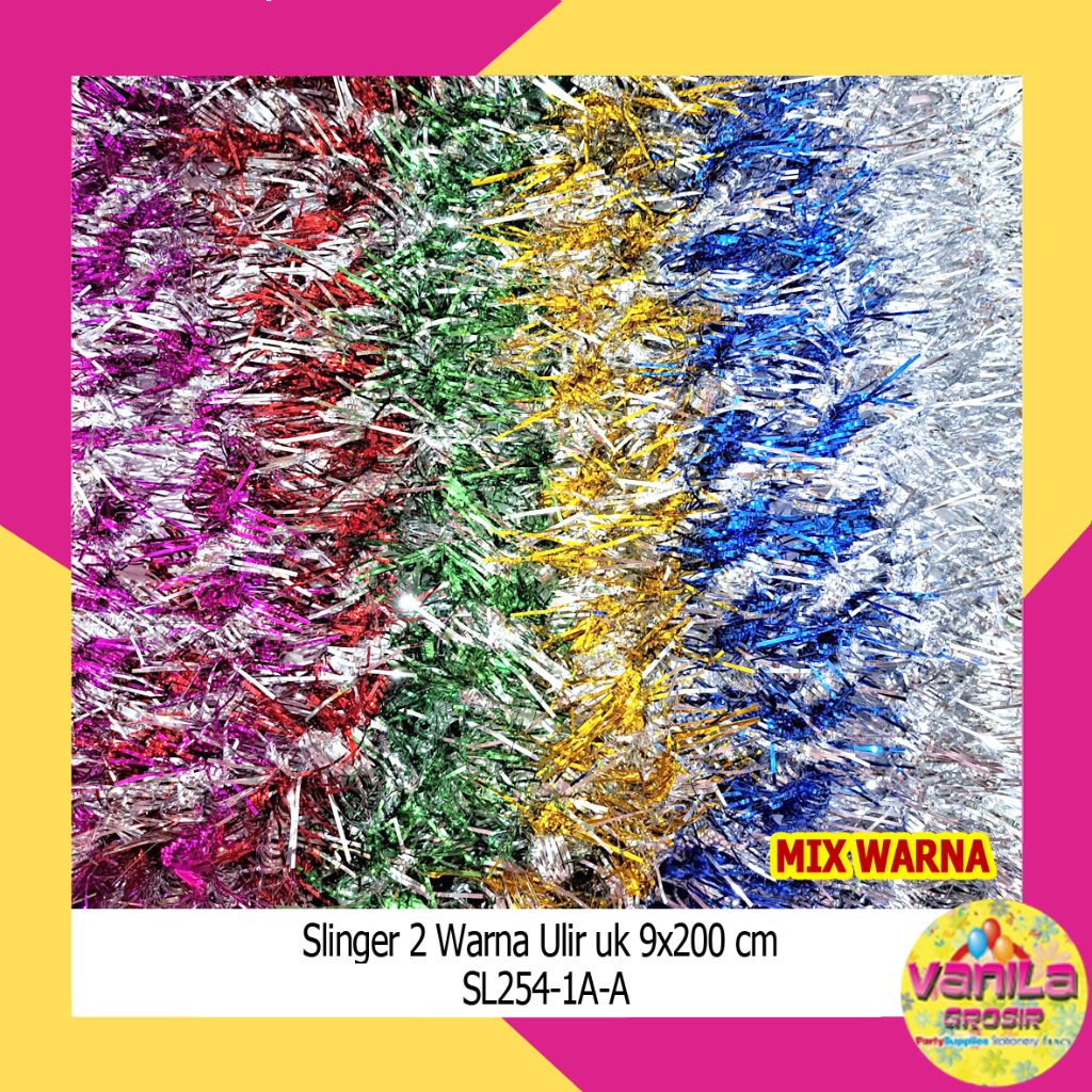 Jual (1Pcs) Slinger 2Warna Ulir 9cmX2m, slinger natal, slinger party ...
