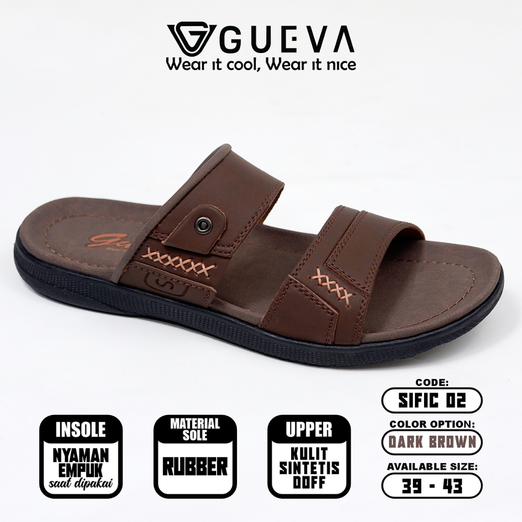 Jual GUEVA Sandal Slop Dua Pria Sific 02 Series Sendal Selop Sol Karet ...