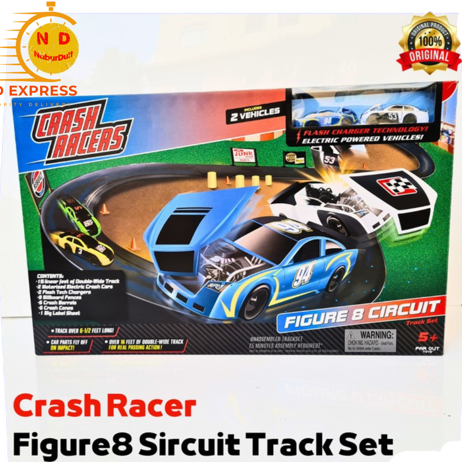 Jual Crash Racers Figure 8 Track Set Mainan Trek Mobil Balap Original ...