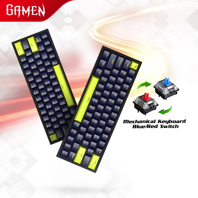 Jual GAMEN Keyboard Gaming Mechanical 60% Layout Compact And Portable ...