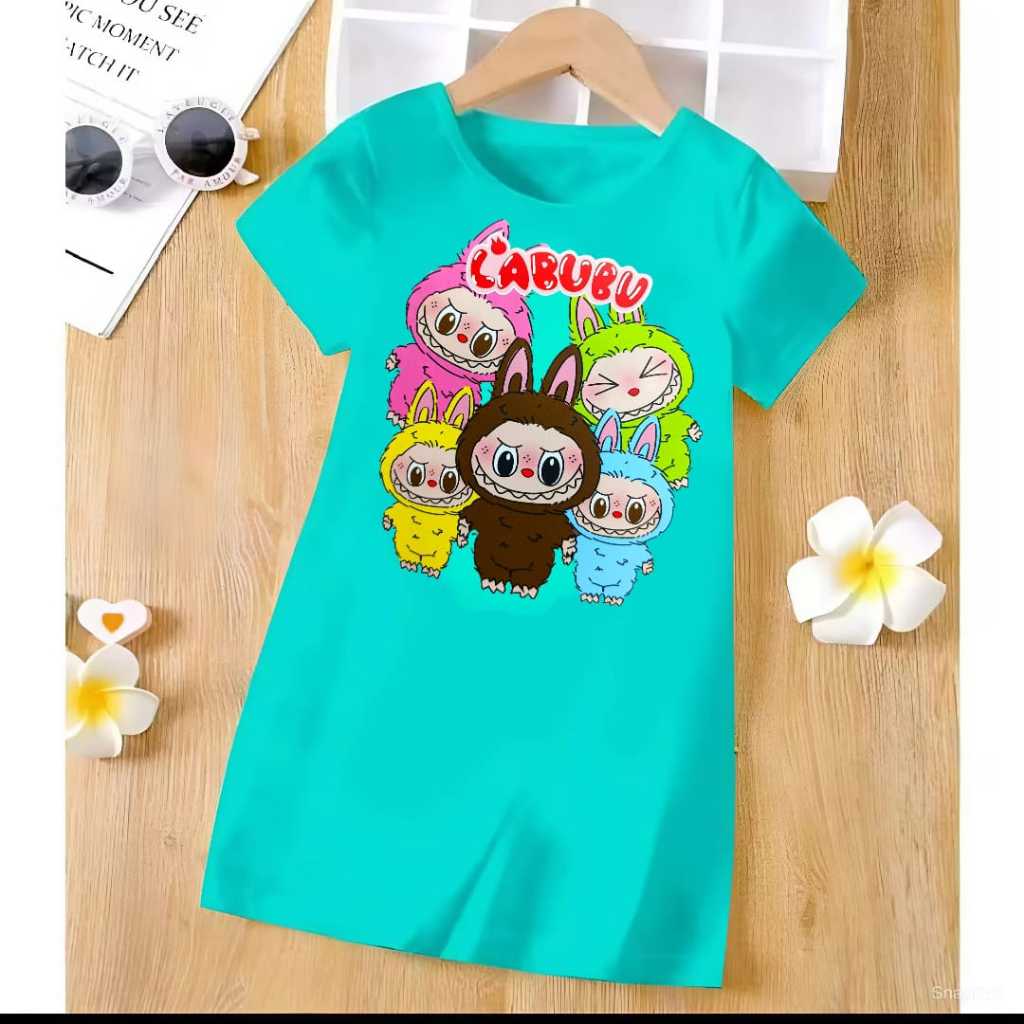 Jual Daster anak perempuan usia 2-13 tahun motif Labubu and Friends DTF ...