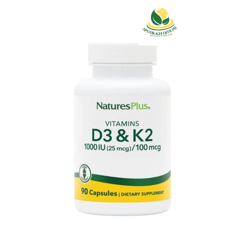 Jual NATURES PLUS D3 1000 IU + K2 2500 IU (2.5mcg) 90 capsules | Shopee ...