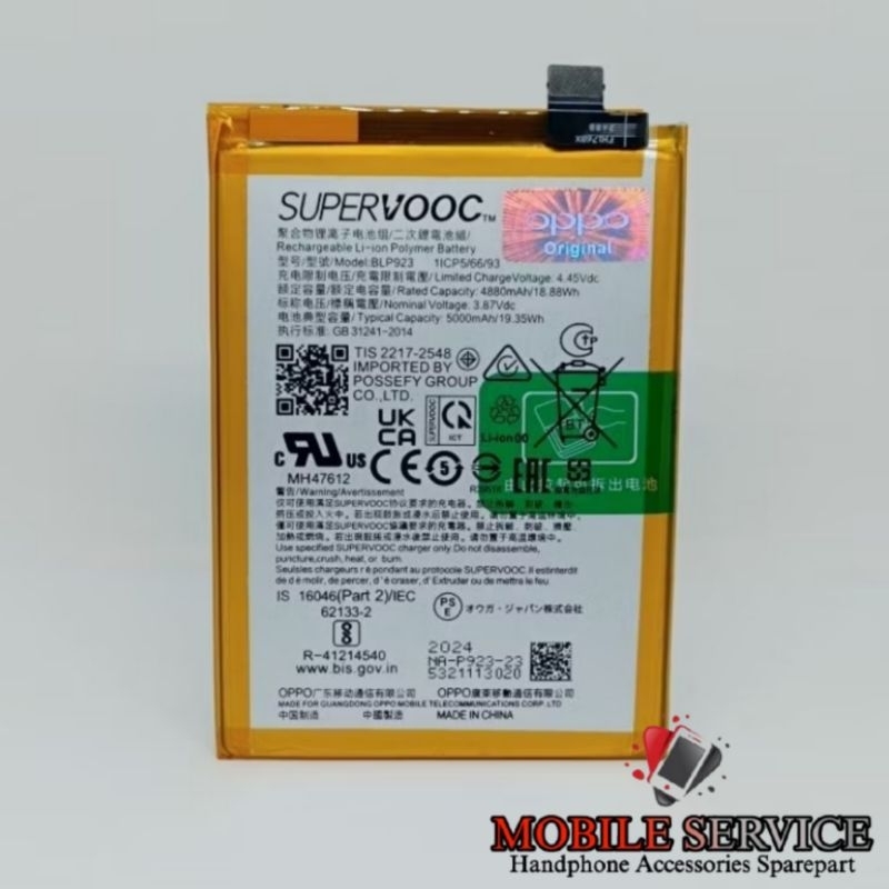 Jual BATERAI BATRE BATRAI BATTERY OPPO A57 2022 CPH2387 BLP923 ORIGINAL ...