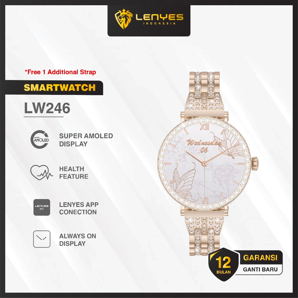 Jual LENYES LW246 1.19" Amoled Smart Watch Sport Health Monitoring Wireless Magnetic Smartwatch ...