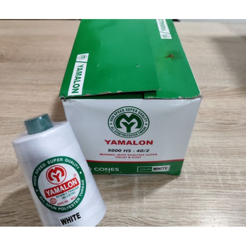 Jual Benang Jahit Yamalon White 5000yard (-+4532m) | Shopee Indonesia