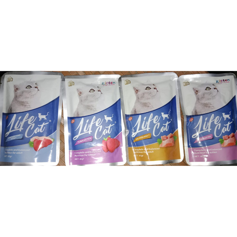 Jual Life cat pouch saset sachet 85gr makanan kucing basah murah/cat ...