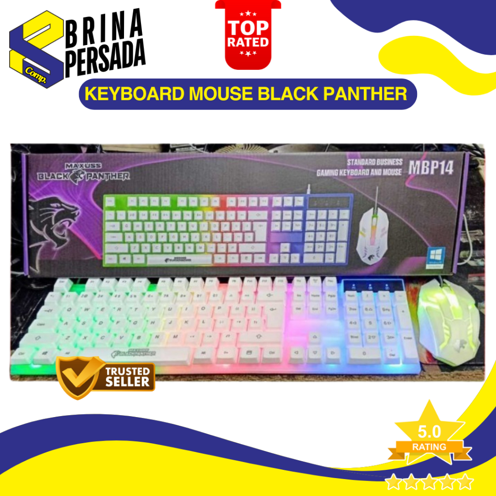 Jual Keyboard Mouse Black Panther RGB | Shopee Indonesia
