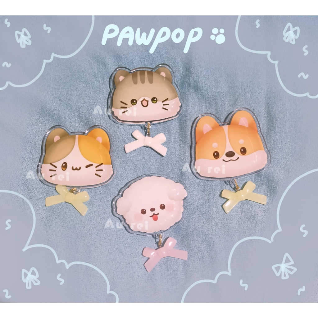 Jual Paw Popsocket ribbon | Pet Cat and dog | cute phone holder ...
