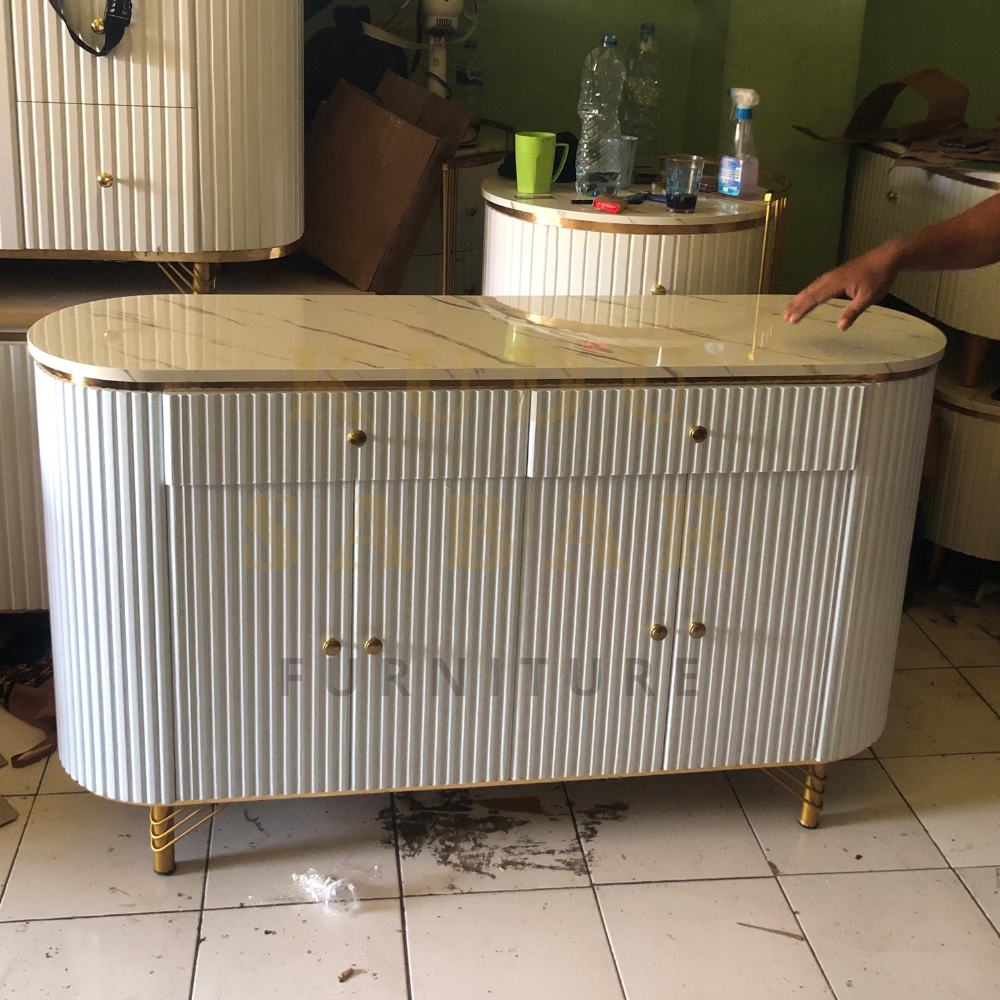 Jual Meja TV 140cm HPL Marmer Putih Gold – Desain Minimalis Modern ...
