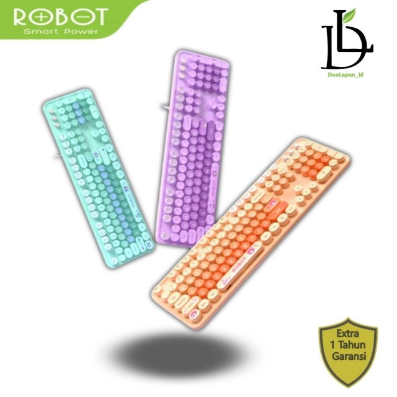 Jual ROBOT RK30 Wired Keyboard Full Size Blue, Purple, Pink Garansi 1 ...