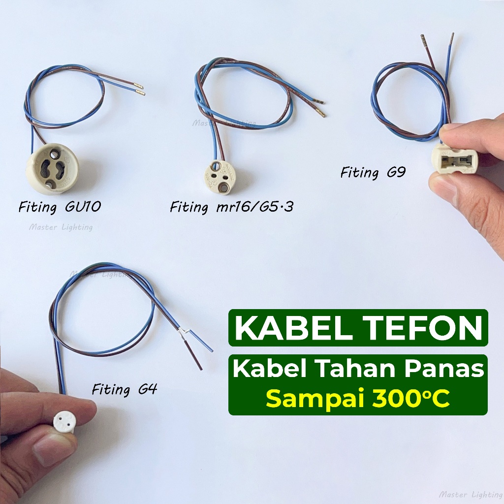 Jual Fiting halogen standard jerman soket Mr16 G5.3 G9 Gu10 G4 premium ...