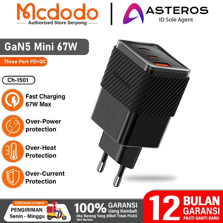 Jual MCDODO Wall Adaptor Charger 65w 67w Multi Port Fast Charging PD QC 3.0 | Shopee Indonesia