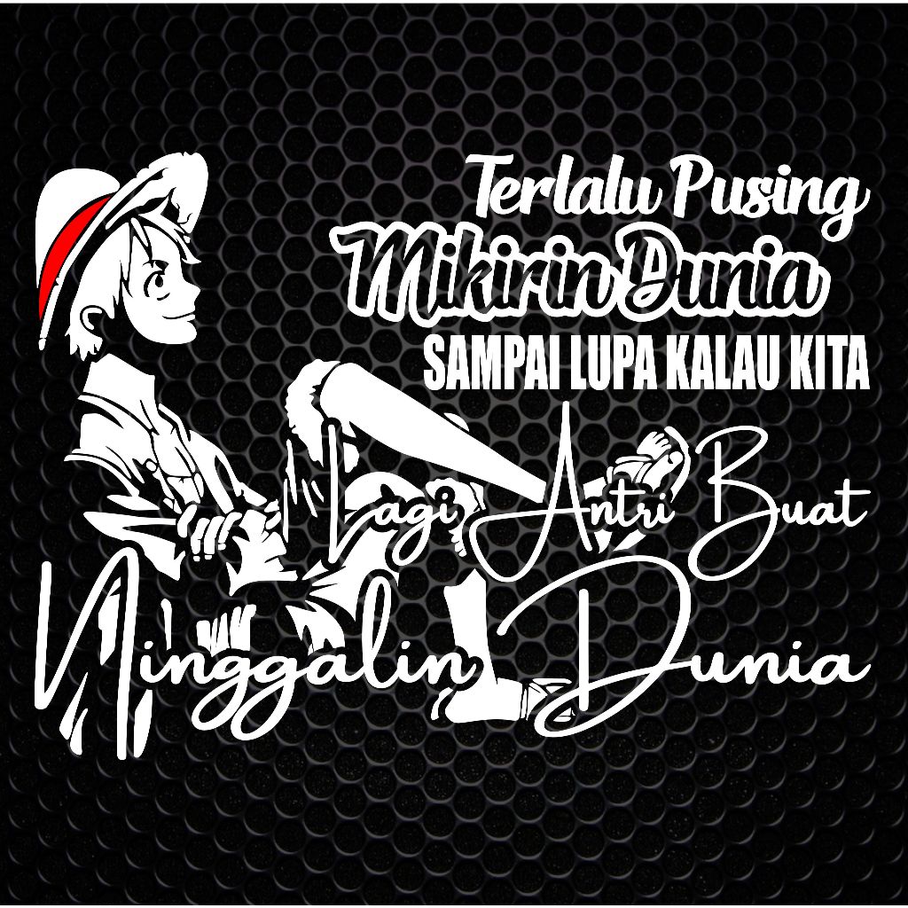 Jual Stiker Kaca Pintu Mobil terlalu Pusing Mikirin Dunia Cutting ...