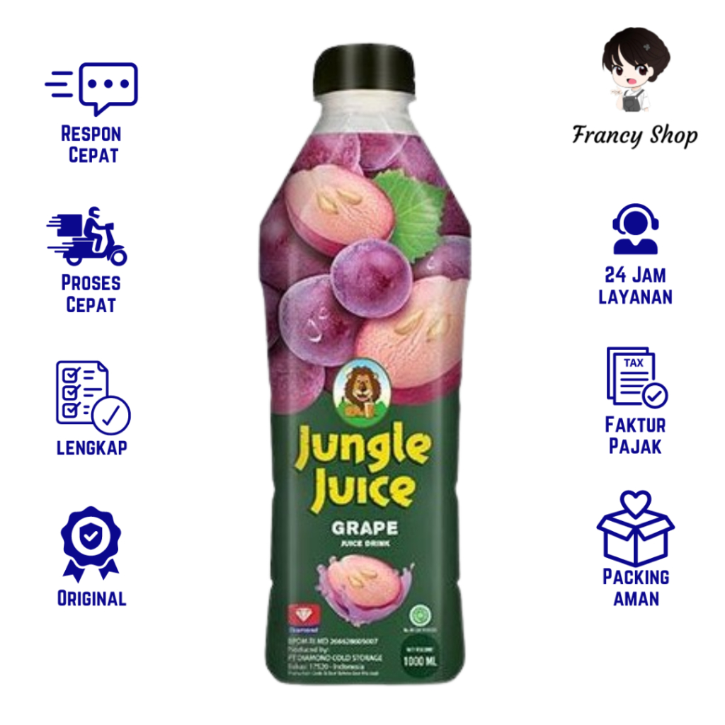 Jual Jungle Grape Juice 1000 ml Jus Sari Buah Anggur 1 Liter | Shopee Indonesia