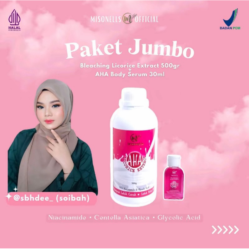 Jual [READY] Misonells Bleaching Licorice Extract Kemasan Botol+ Aha ...