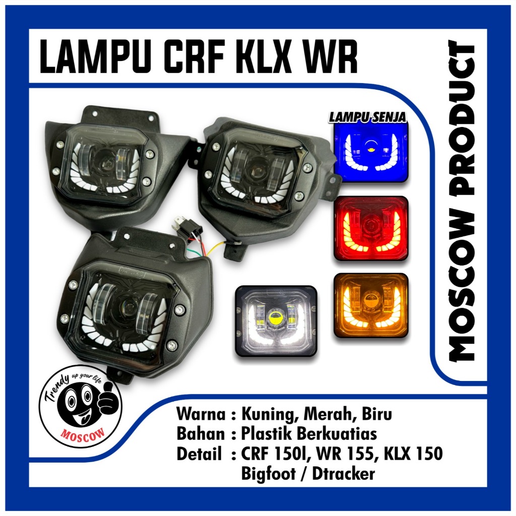 Jual MOSCOW LAMPU TEMBAK CRF 150L WR 155 KLX 150 LAMPU REFLEKTOR LED ...