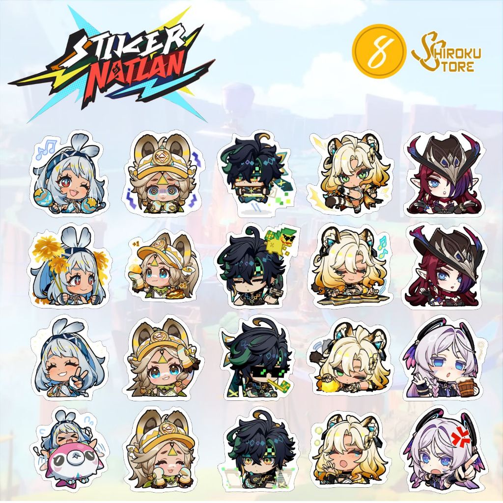 Jual Natlan Series Sticker Pack / Set Stiker Anti-Air Anime Game ...