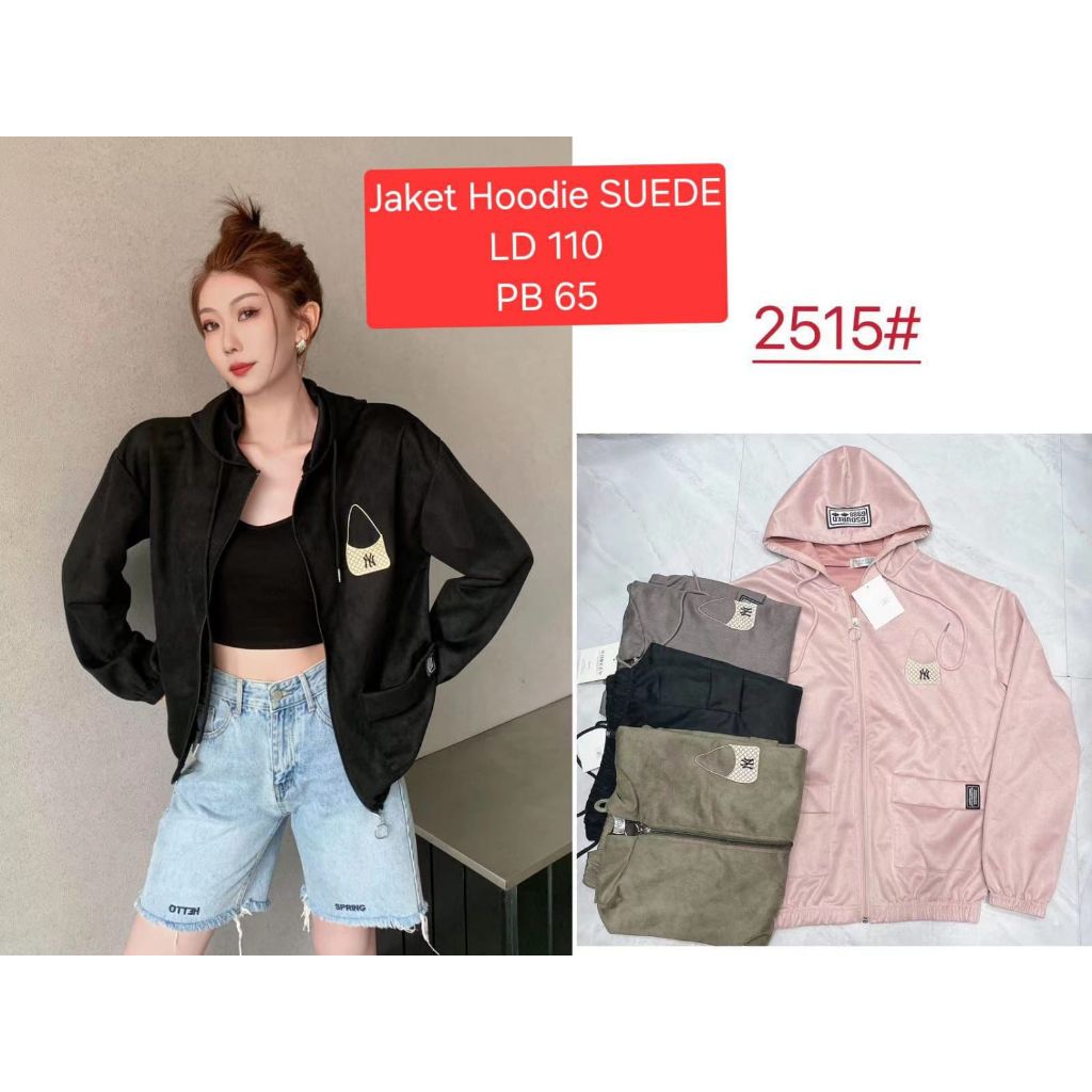 Jual JAKET HOODIE SUEDE 2515# ZIPPER NY IMPORT PREMIUM WANITA TERBARU ...