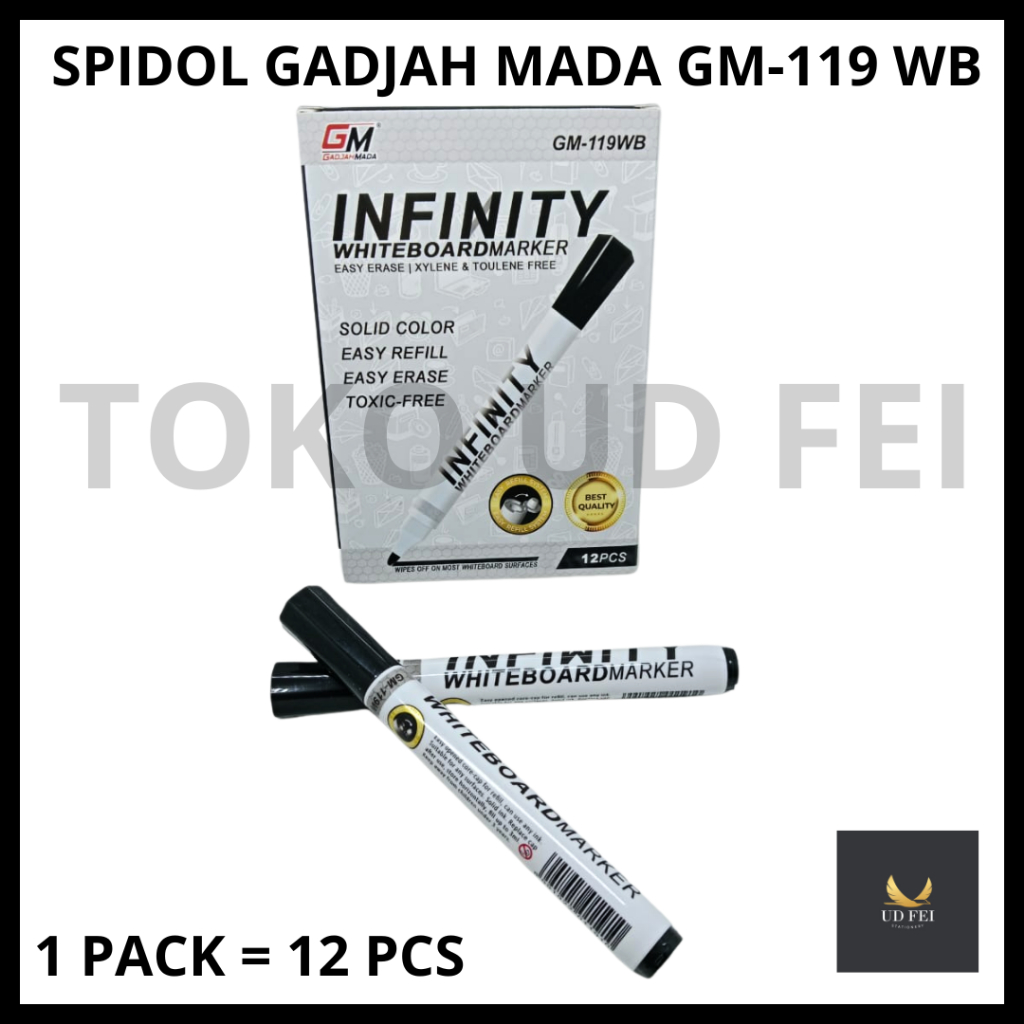 Jual (1 PACK=12 PCS) SPIDOL PERMANENT/ SPIDOL WHITEBOARD/ SPIDOL PAPAN ...