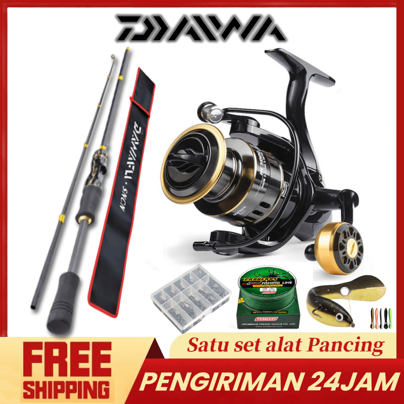 Jual DAIWA Joran Pancing Set 165cm—270cm Teleskop Joran Set 5.2:1 Reel Pancing Full Set set ...