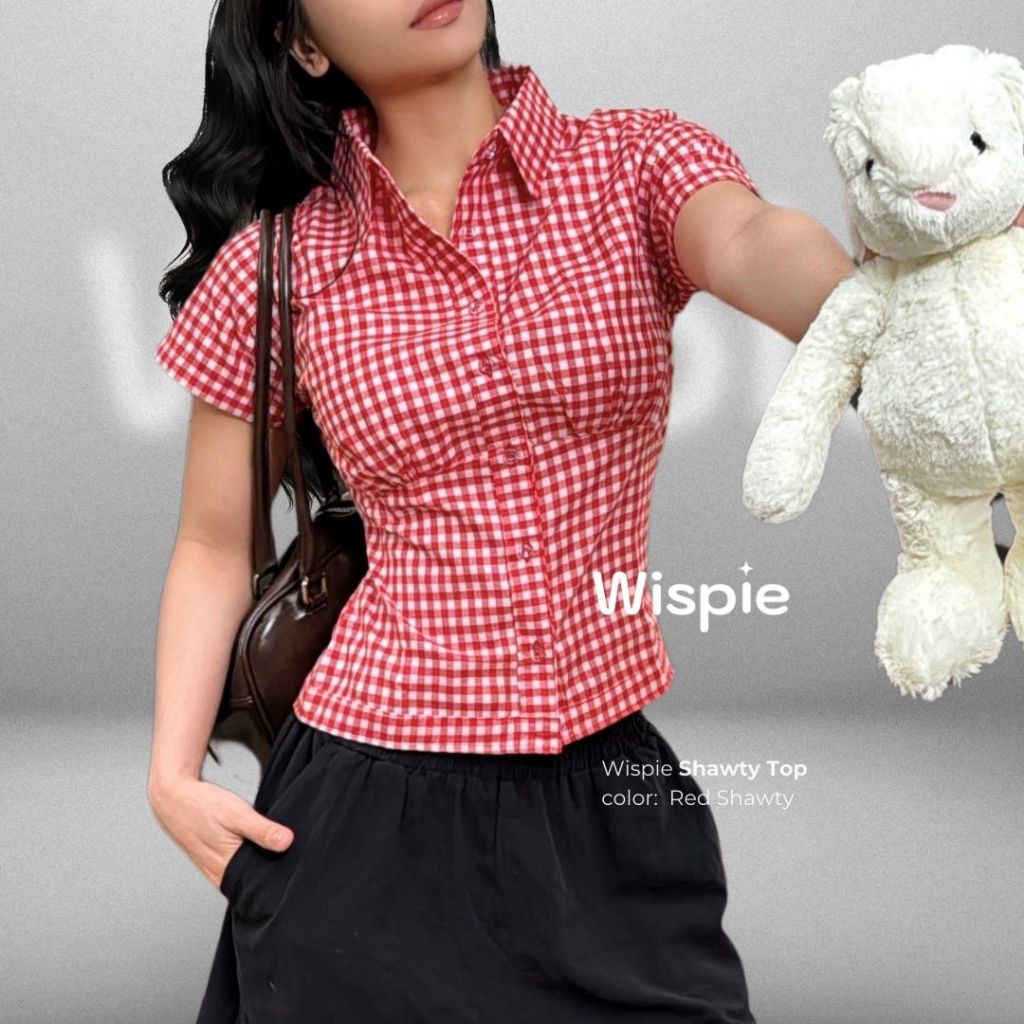 Jual Wispie Shawty Top | Fitted Shirt Kemeja Wanita Lengan Pendek ...
