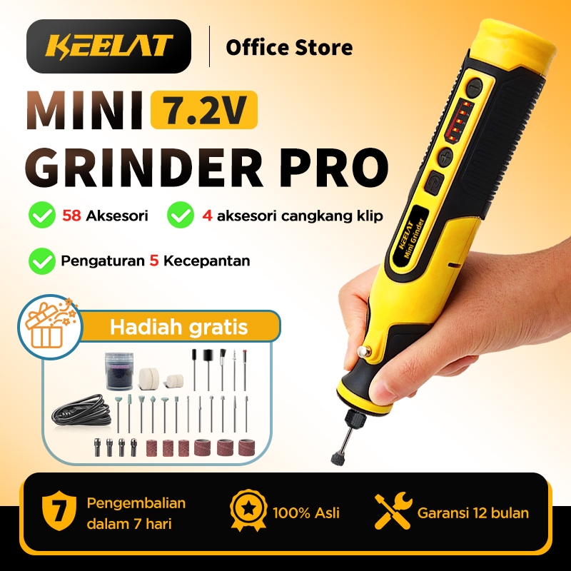 Jual 【KEELAT 7.2V Mini Grinder】Alat Ukir Elektrik Mini Mesin Penggiling ...