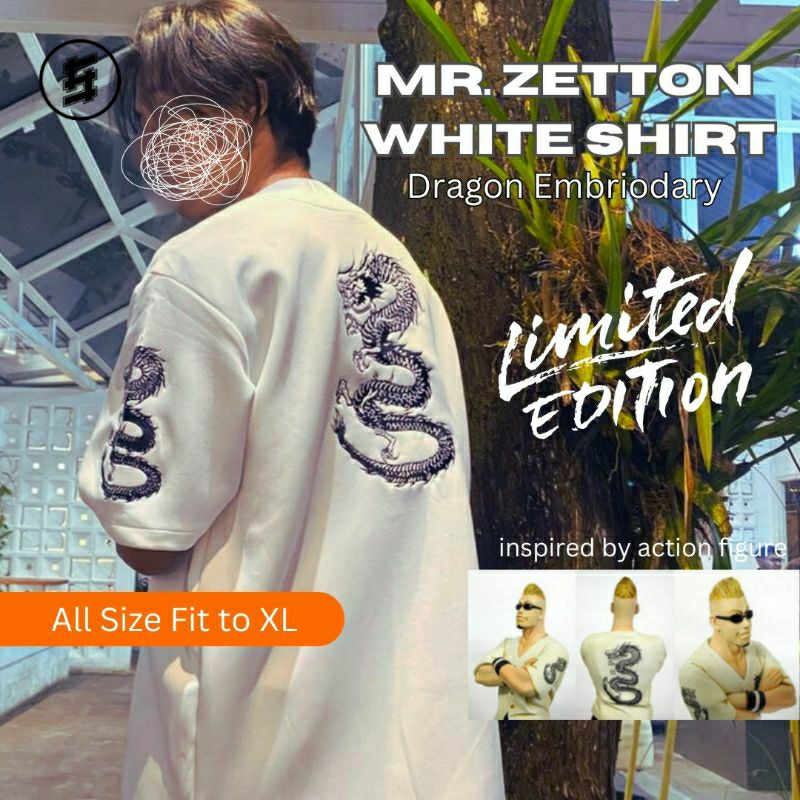 Jual Zetton White Shirt Dragon - Kemeja Baseball Putih Hanazawa Saburou ...