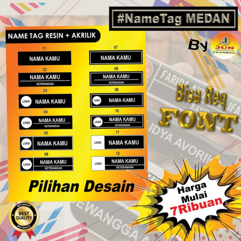 Jual Bed NAMA AKRILIK RESIN TIMBUL. Name TAG MEDAN Termurah ...