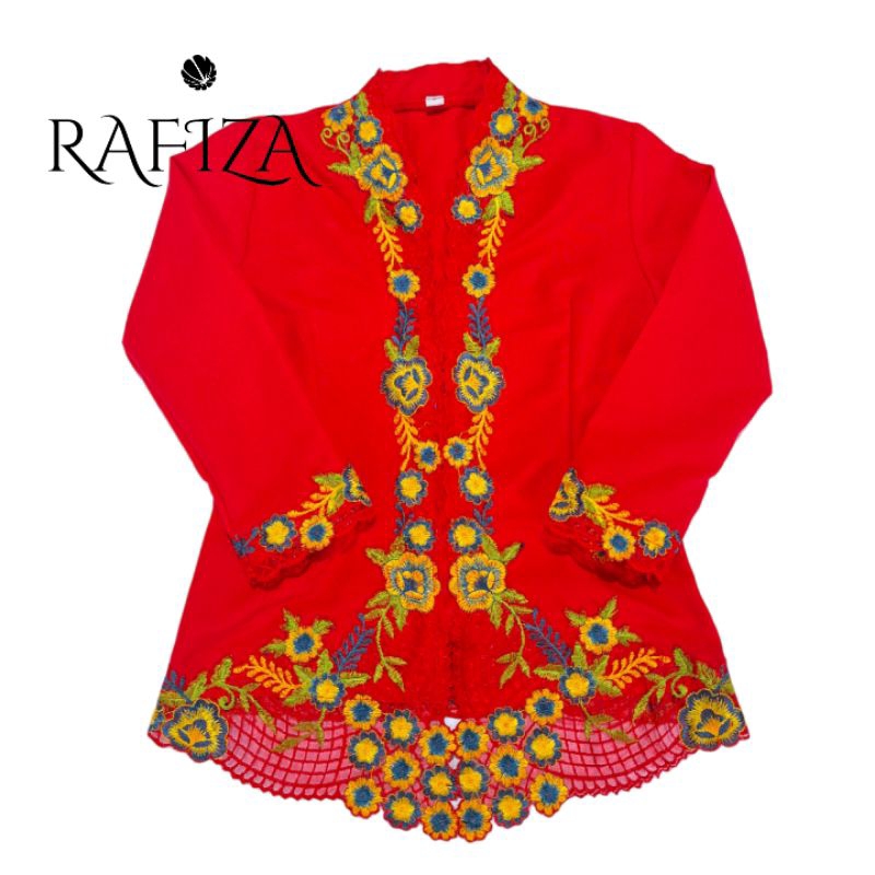 Jual Kebaya Encim Anak Merah Melati Usia 4-9 Tahun /Kebaya Anak Bordir ...