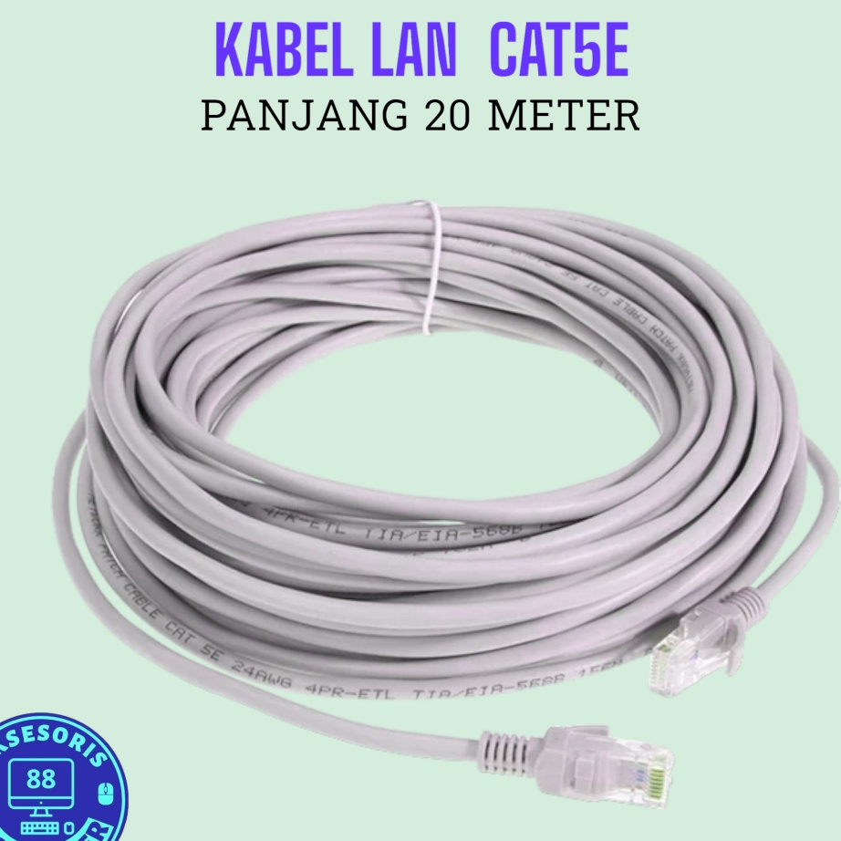 Jual Terbaik 2 METER KABEL INTERNET LAN RJ45 CAT5 CAT5E UTP PANJANG 2 ...